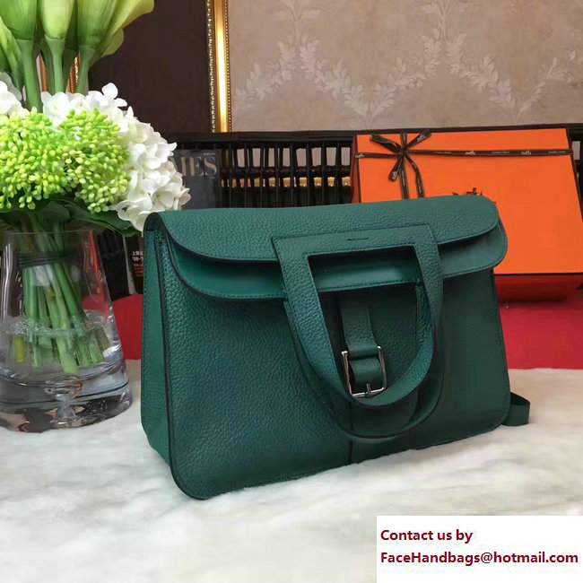 Hermes Halzan Tote Bag in Original Togo Leather Green [Hermes-Halzan ...